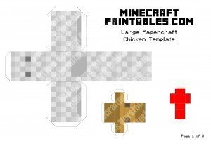 Chicken - Printable Minecraft Chicken Papercraft Template