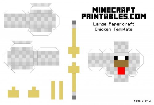 Chicken Printable Minecraft Chicken Papercraft Template chicken-printable-minecraft-chicken-papercraft-template