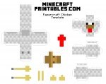 Chicken - Printable Minecraft Chicken Papercraft Template