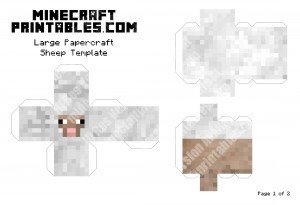 Sheep - Printable Minecraft Sheep Papercraft Template