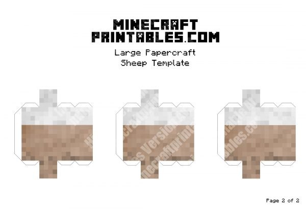 Sheep - Printable Minecraft Sheep Papercraft Template