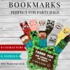Printable Minecraft Bookmarks - Minecraft Party Supplies