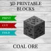 Coal Ore - Printable Minecraft Coal Ore Papercraft Template