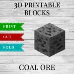 Coal Ore - Printable Minecraft Coal Ore Papercraft Template