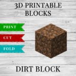 Dirt Block - Minecraft Dirt Block Printable Papercraft Template