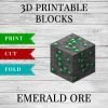 Emerald Ore - Printable Minecraft Emerald Ore Papercraft Template