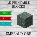 Emerald Ore - Printable Minecraft Emerald Ore Papercraft Template