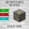 Gold Ore - Printable Minecraft Gold Ore Papercraft Template