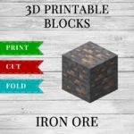 Iron Ore - Printable Minecraft Iron Ore Papercraft Template