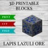 Lapis Lazuli Ore - Printable Minecraft Lapis Lazuli Ore Papercraft Template