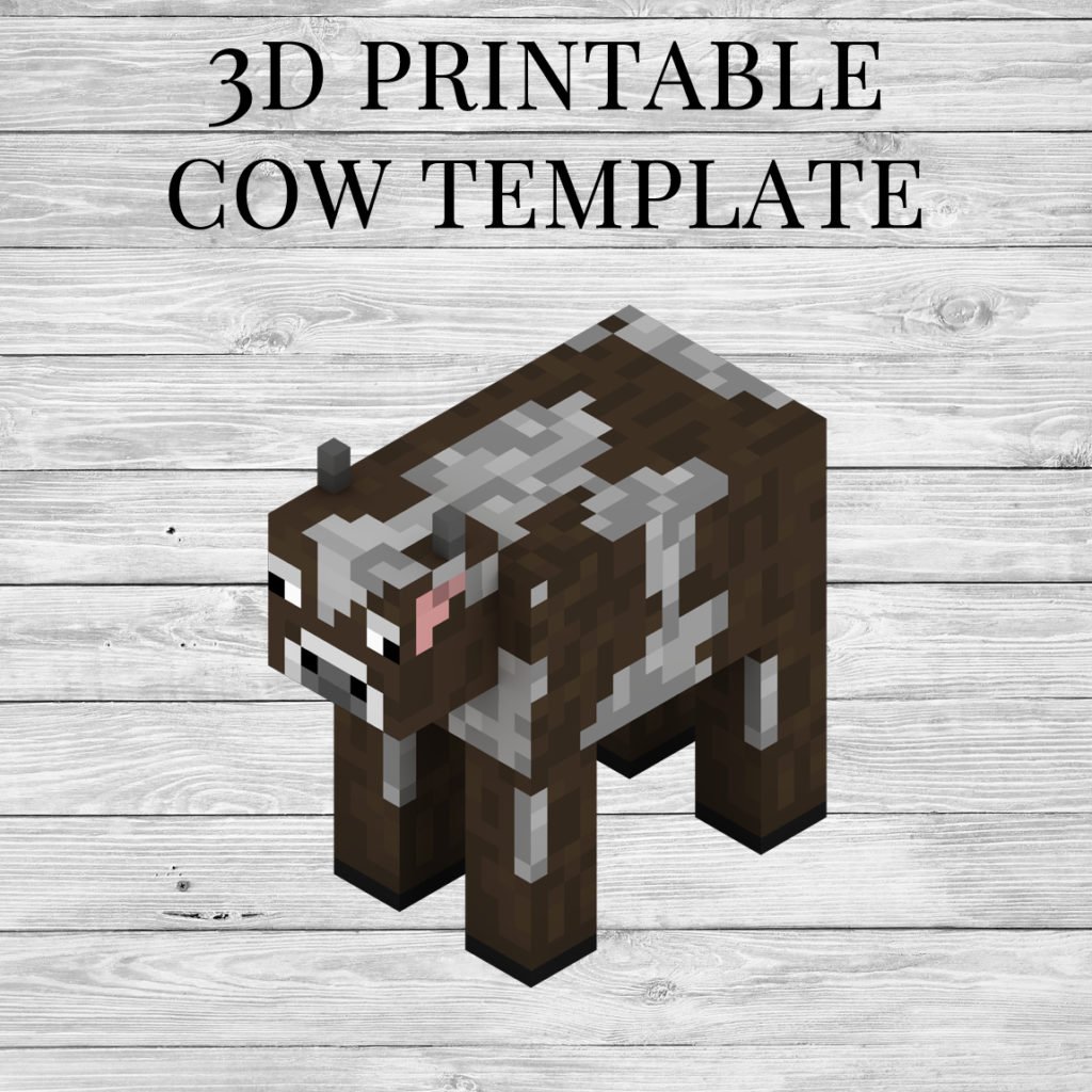 Minecraft Cow - 3D Printable Minecraft Cow Papercraft Template