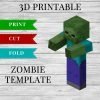 Zombie - Printable Minecraft Zombie Papercraft Template