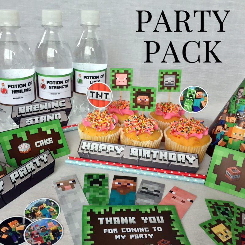 Printable Minecraft Food Labels - Minecraft Printable Birthday Party ...