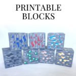 Minecraft Printable Papercraft Ore Blocks - SET 5